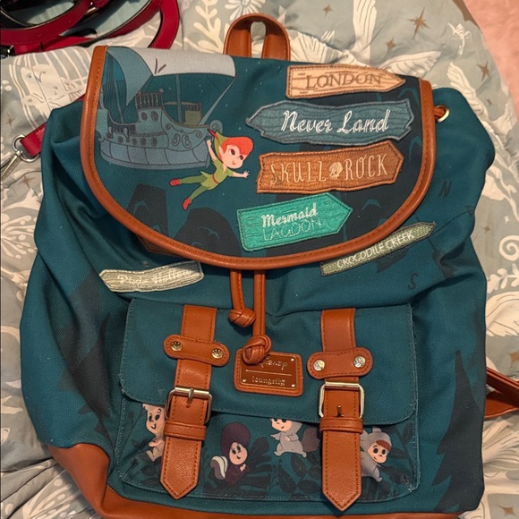 Loungefly | Bags | Loungefly Peter Pan Teal And Brown Backpack | Poshmark